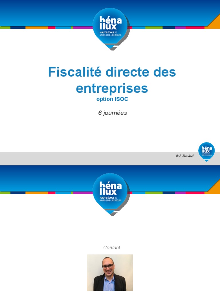 Cours - Fiscalité Directe Des Entreprises - 2022 | PDF