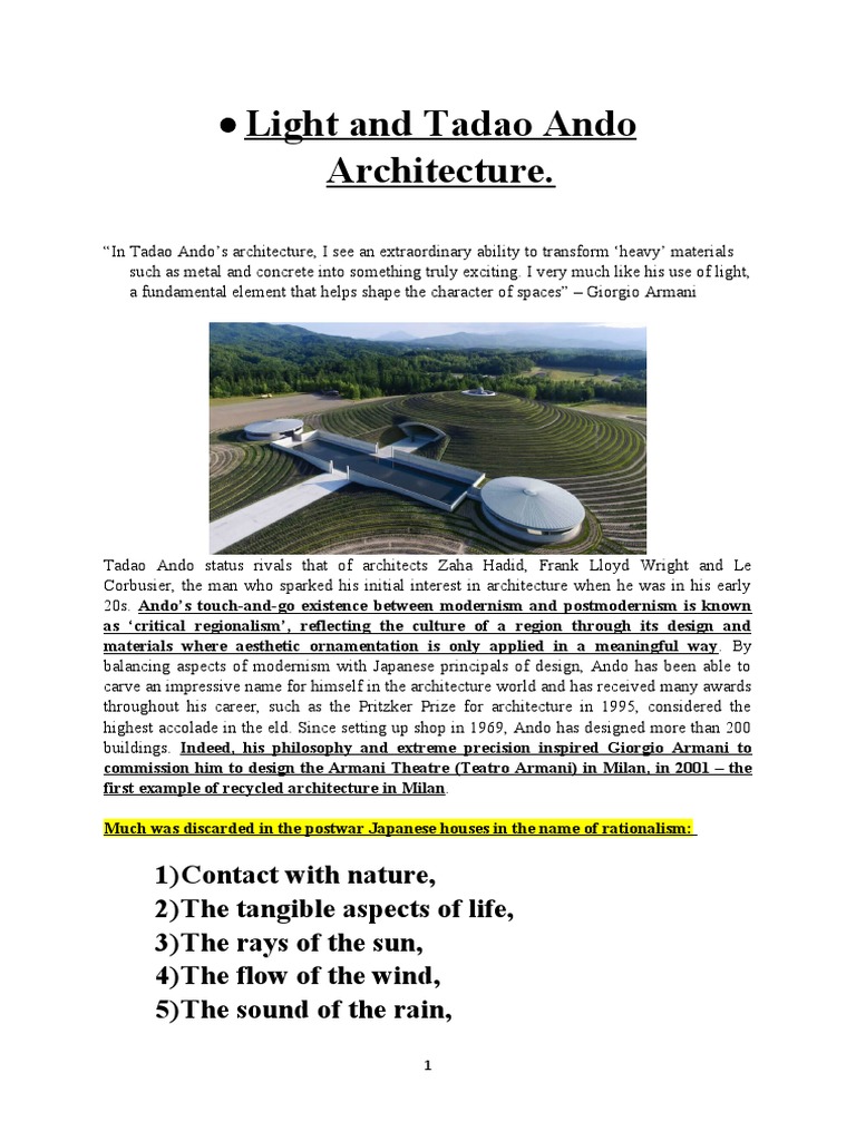Tadao Ando: Light and Space in Milan | PDF | Concrete | Milan