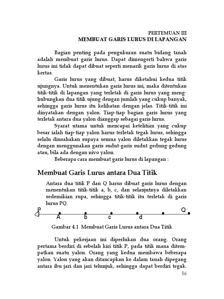 Teknik Membuat Garis Lurus di Lapangan | PDF | Metode & Bahan Ajar