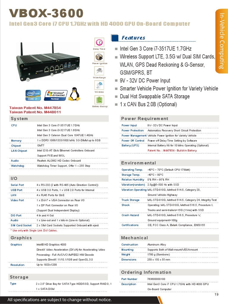 Vbox 3600 | PDF | Graphics Processing Unit | Electronics