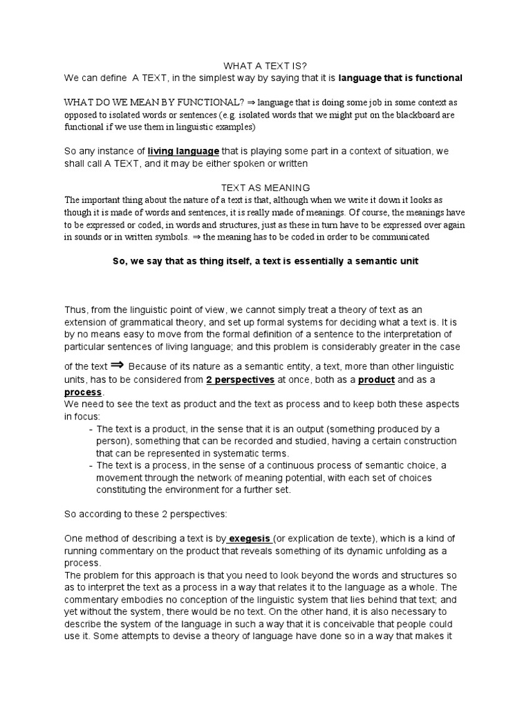 What is a text_ Halliday | PDF | Semantics | Linguistics