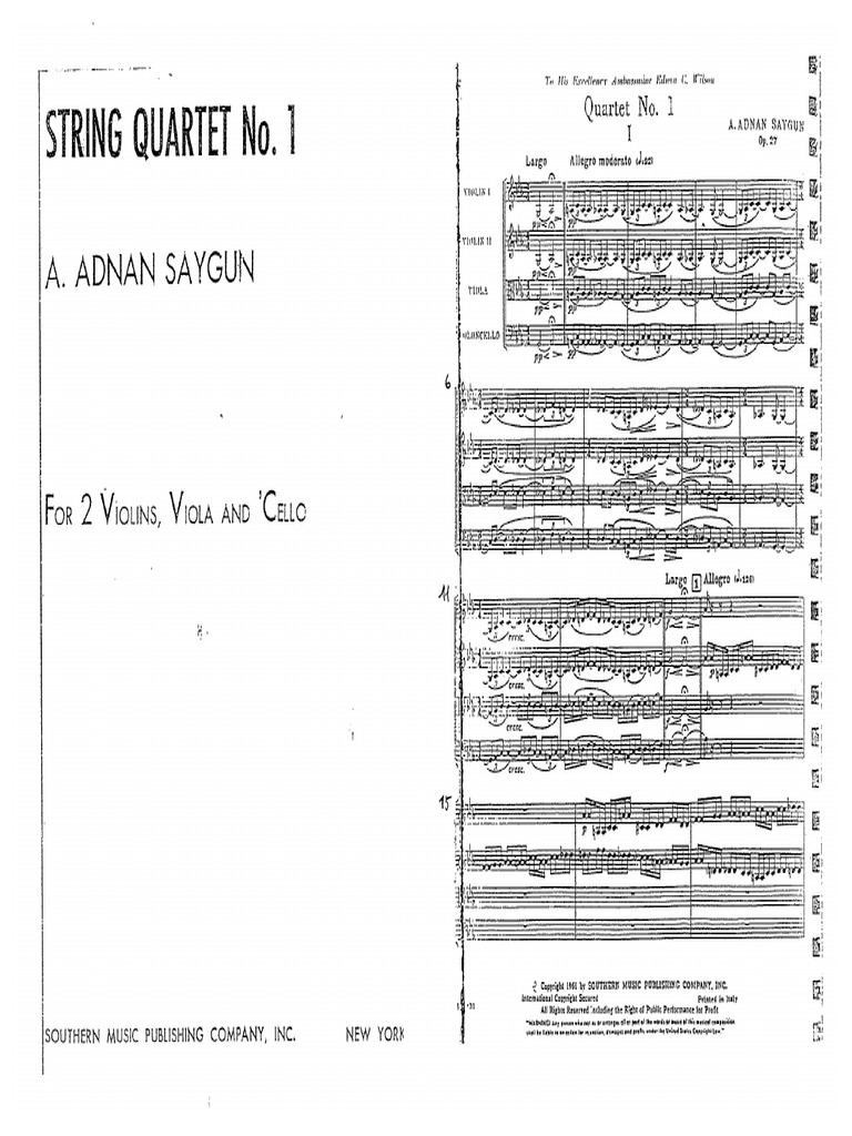 Saygun - String Quartet No-1 | PDF