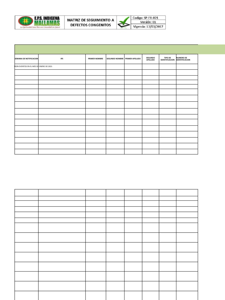 Matriz Defectos Congenitos | PDF | Especialidades Medicas | Medicina