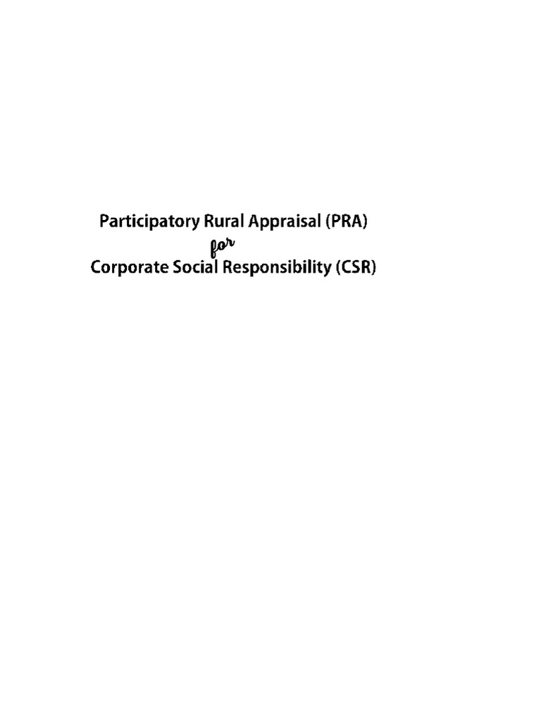 Buku Participatory Rural Appraisal | PDF