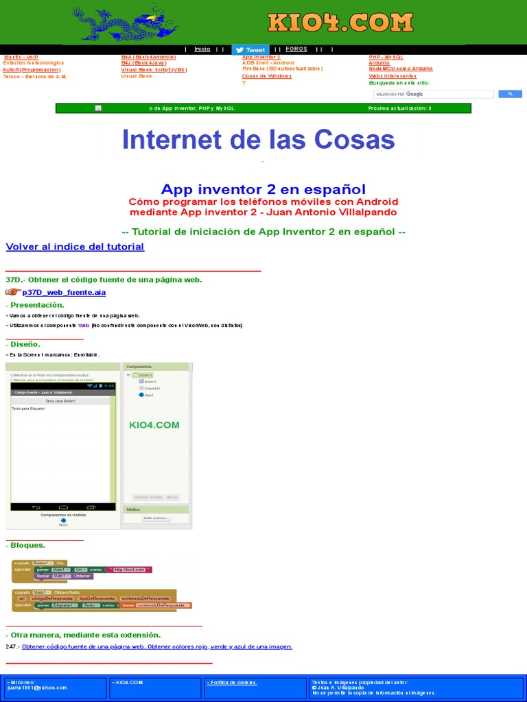 App Inventor. Obtener El Código Fuente de Una Página Web | PDF ...