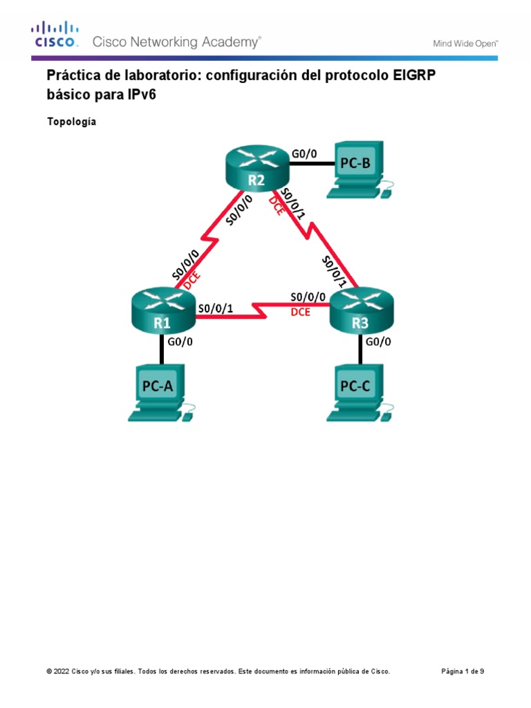 Configuracion Basica de EIGRP para IPv6 | PDF
