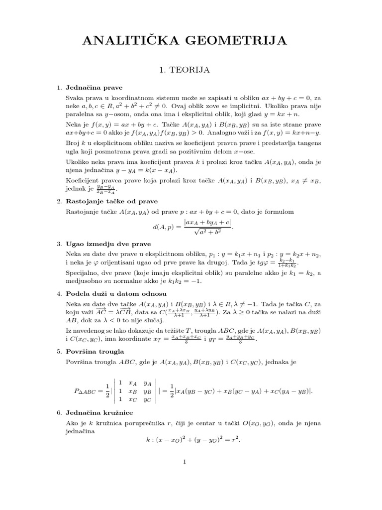 Analiticka Geometrija | PDF