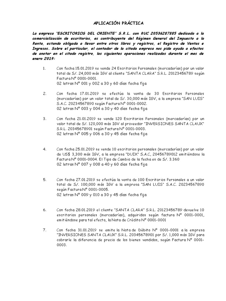 Caso Practico Registro de Ventas | PDF | Economias | Business