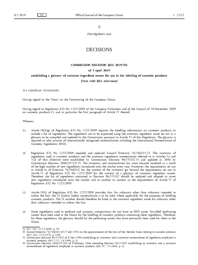 INCI | PDF | Acetic Acid | Cosmetics