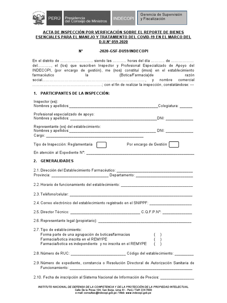 Acta de Inspección | PDF | Farmacia | Cuidado de la salud