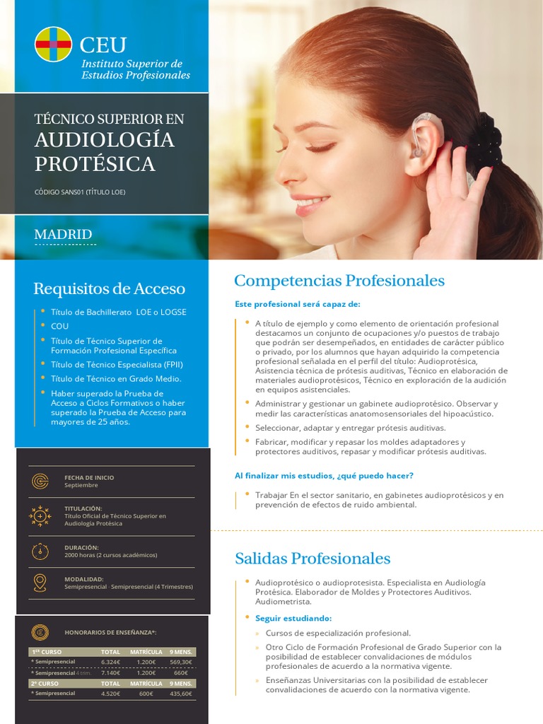 Tecnico Superior Audiologia Protesica | PDF | Electrónica | Sonido Tecnico Superior Audiologia Protesica | PDF | Electrónica | Sonido