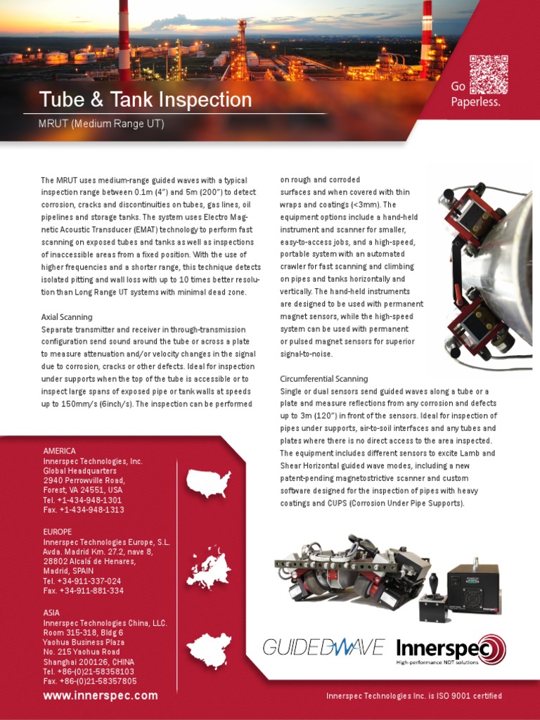 Tube & Tank Inspection: MRUT (Medium Range UT) | Download Free PDF ...