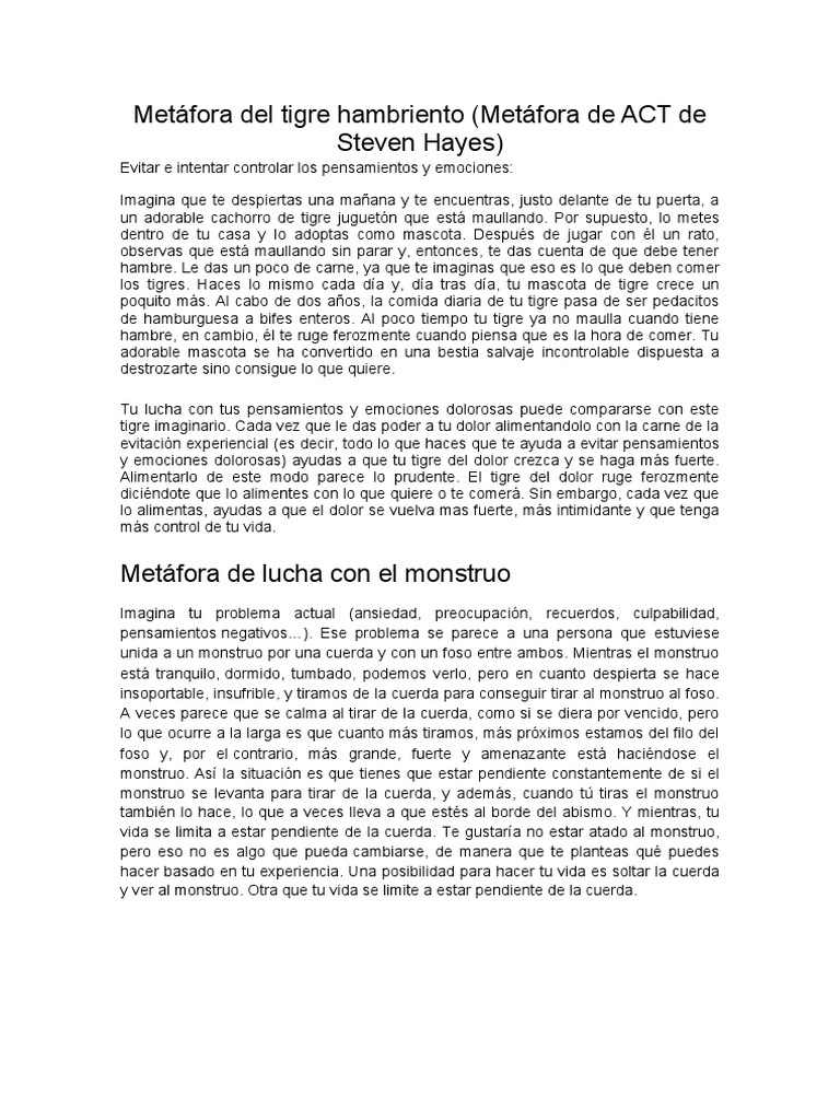 Metáforas de ACT | PDF