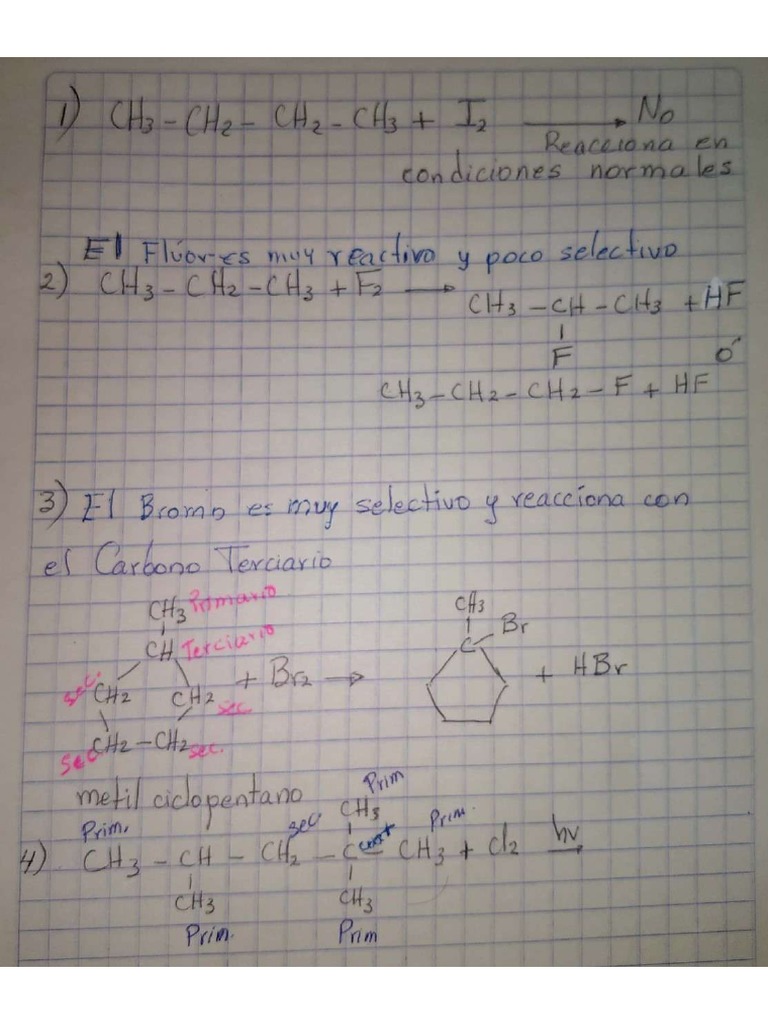 Tarea Resuelta-Halogenación | PDF