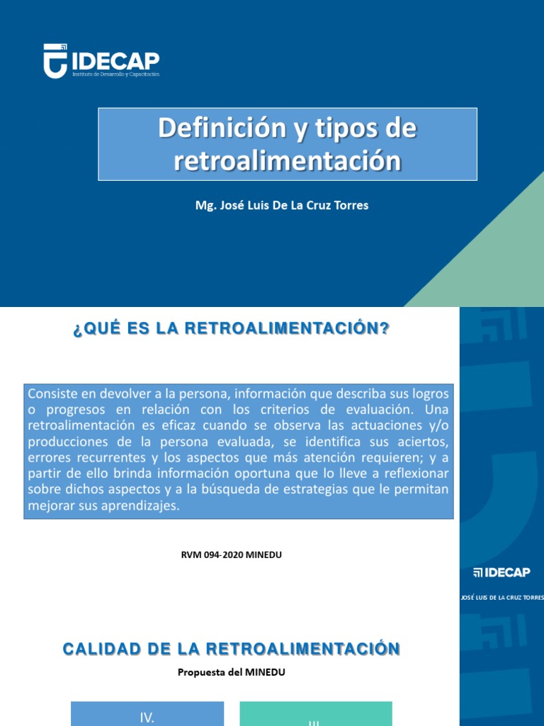 2.4. Definicion y Tipos de Retroalimentacion | PDF | Evaluación | Maestros