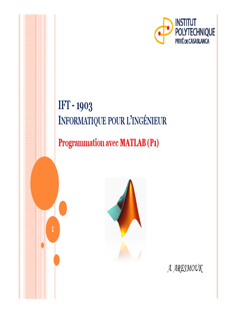 Cours 5 MATLAB | PDF | MATLAB | Programmation