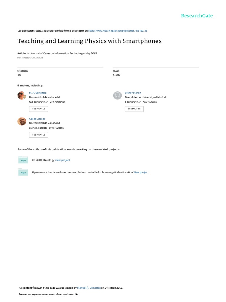 Teaching and Learning Physics With Smartphones | PDF | Learning ...
