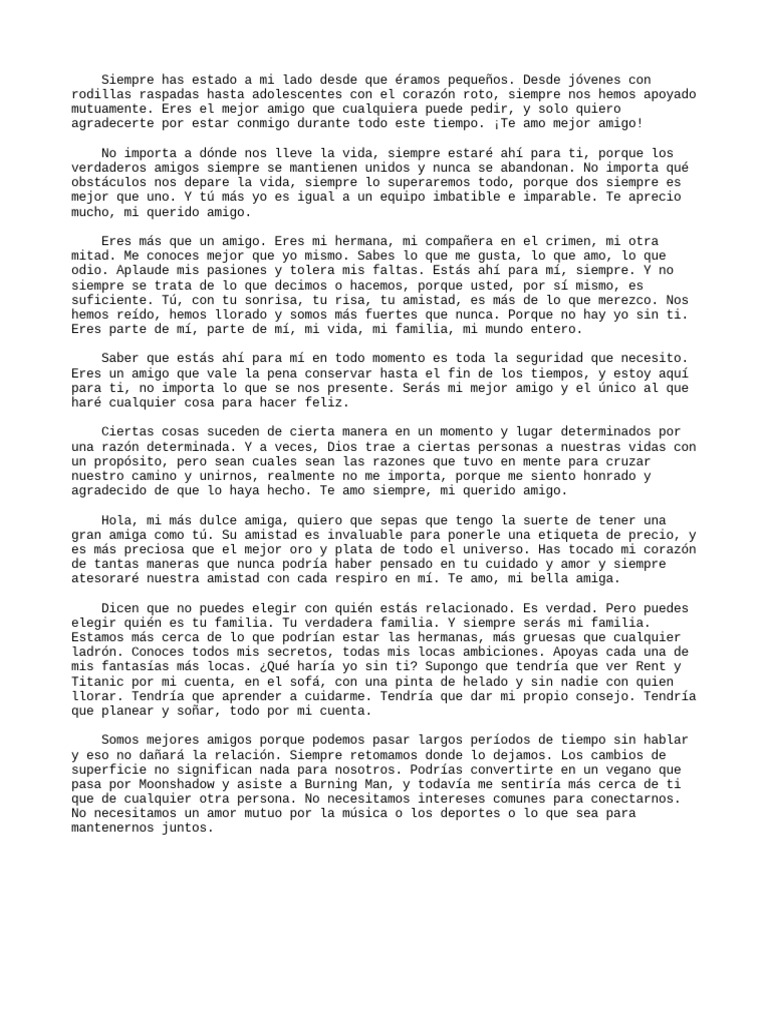 Para Mi Mejor Amigo | PDF