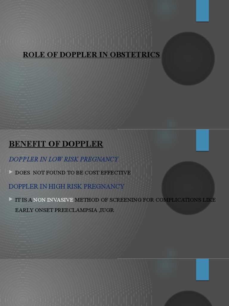 Role of Doppler in Obstetrics | PDF | Fetus | Diseases And Disorders