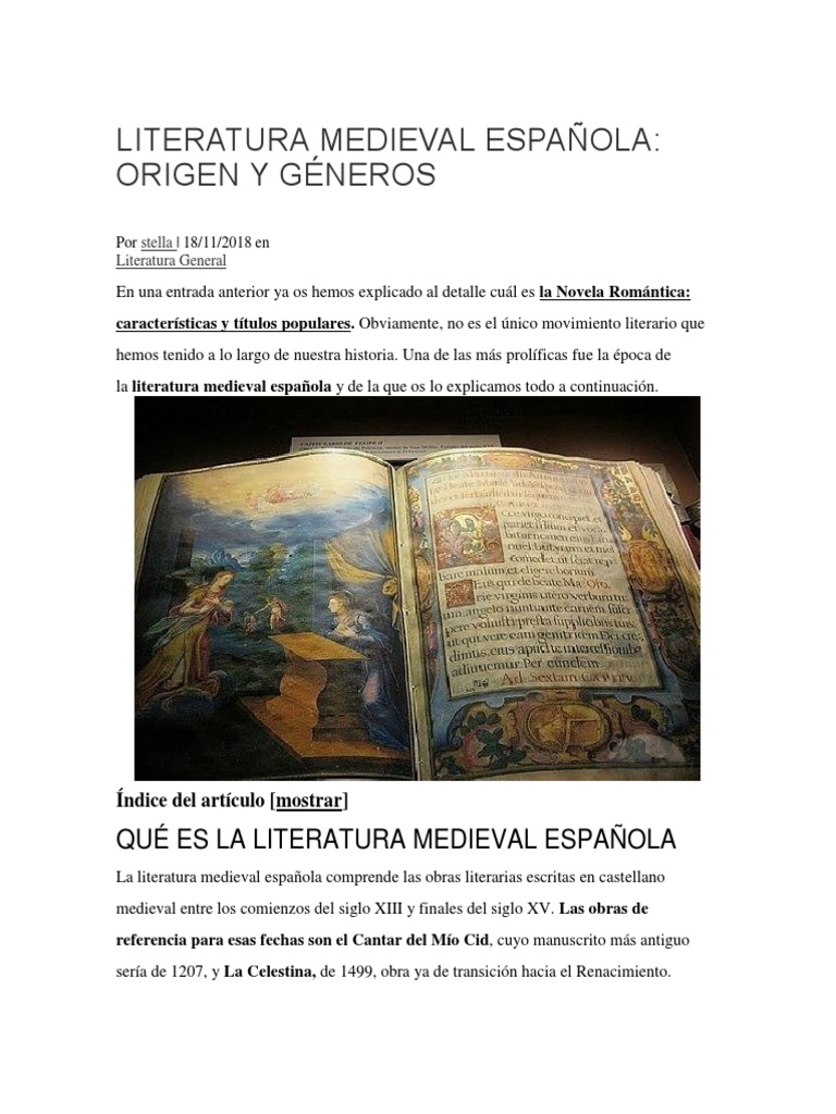 Literatura Medieval Española | PDF | Novelas | Literatura medieval