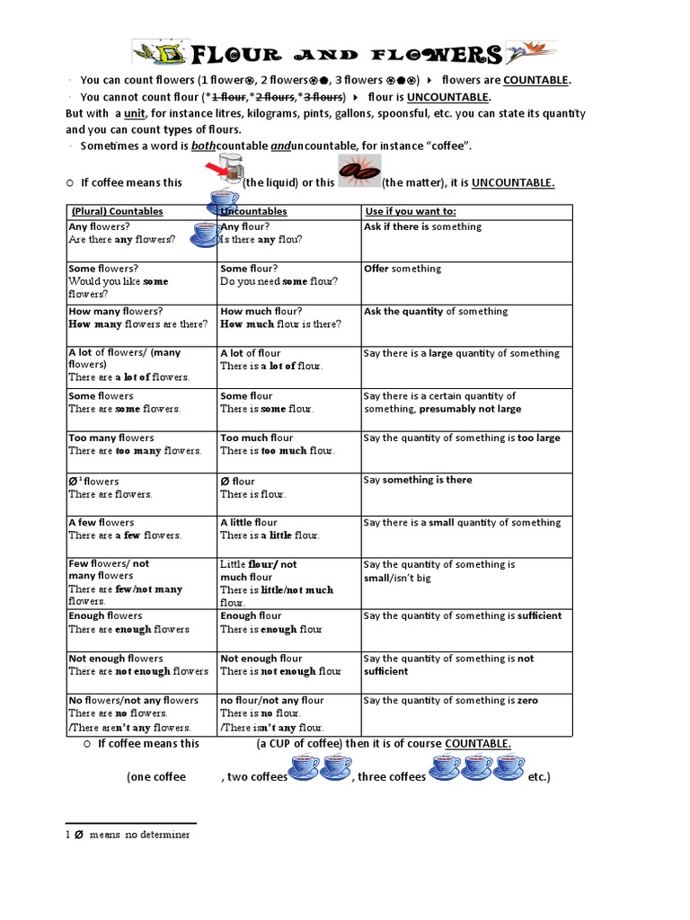 Flowers and Flour A Review of Quantifiers Much Man Grammar Guides | PDF | Quantity | Language ...