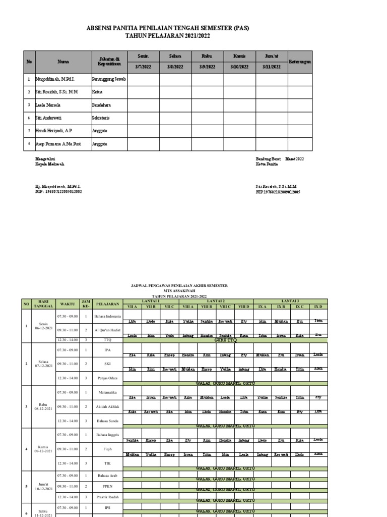 Absensi Panitia | PDF