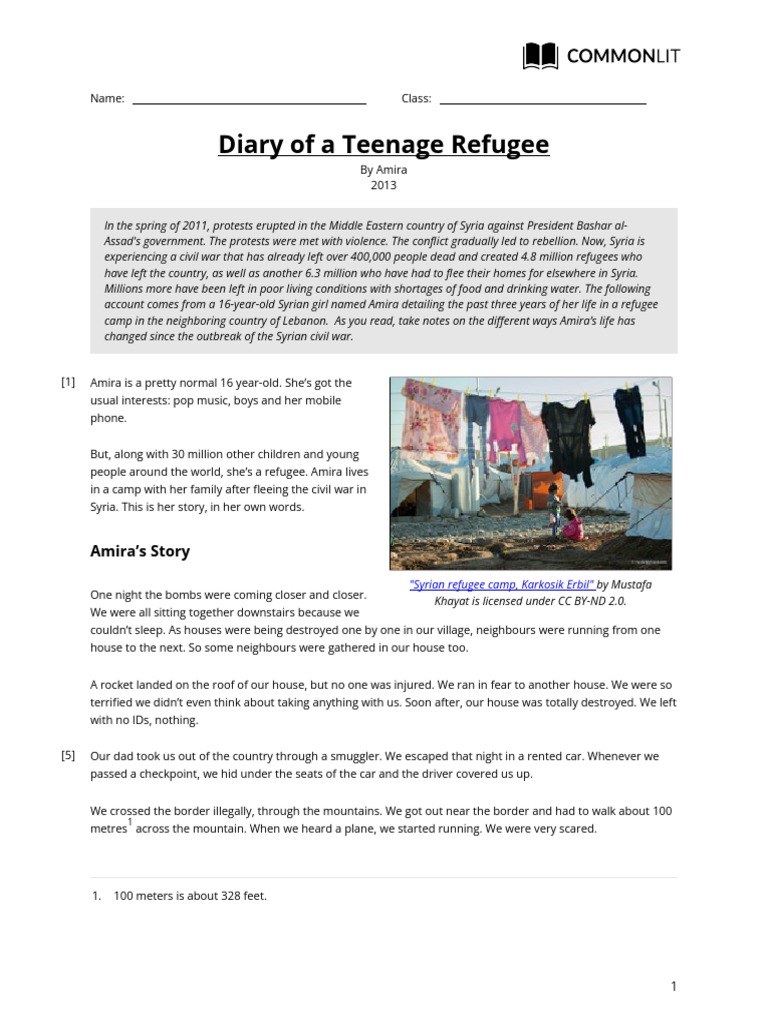 Diary of A Teenage Refugee: Amira's Story | PDF | Syrian Civil War ...