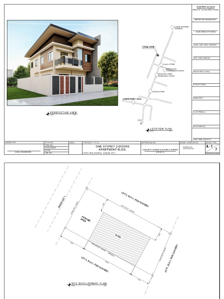 Two-Storey Residential Building Plan | PDF | Building Technology ...