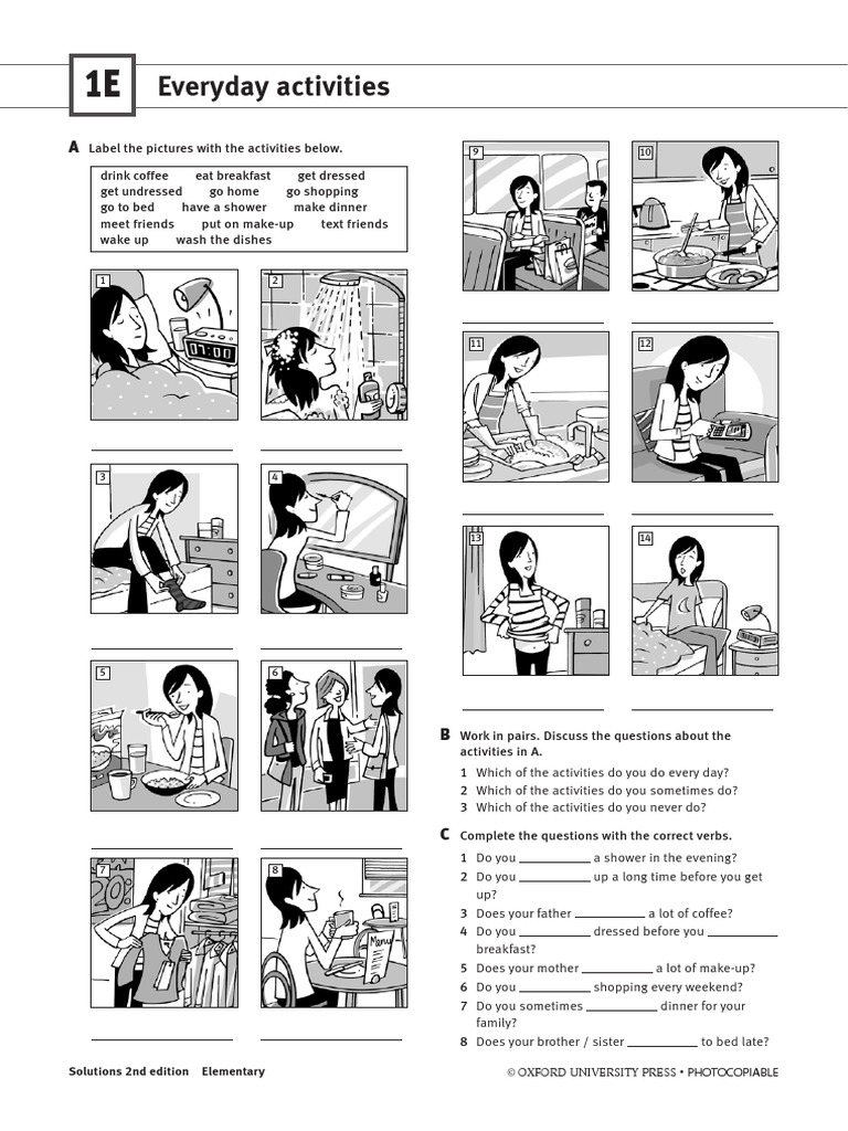 Everyday Activities: Solutions 2nd Edition Elementary | PDF | Cognitive Science | Languages