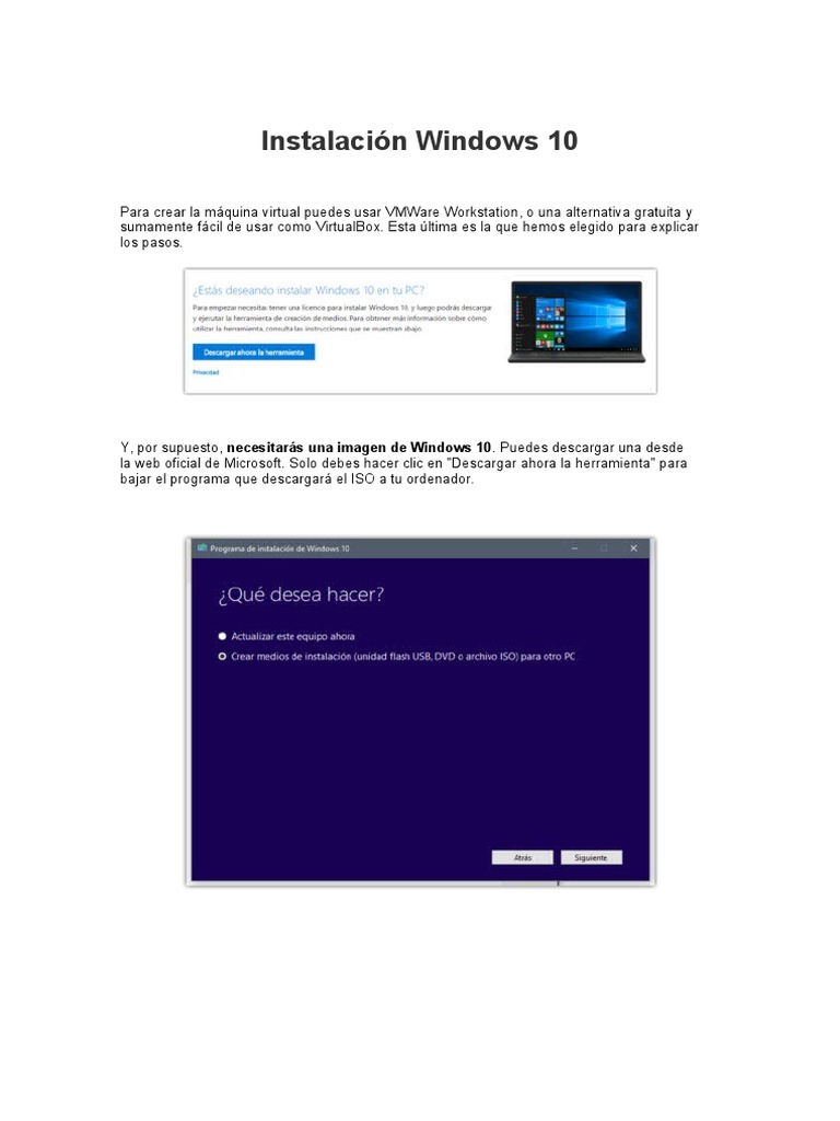Manual Instalación Windows 10 | PDF | Windows 10 | Microsoft Windows