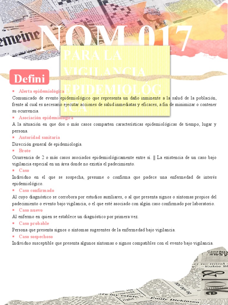 Nom 017 Ssa2 2012 | PDF | Epidemiología | Vigilancia