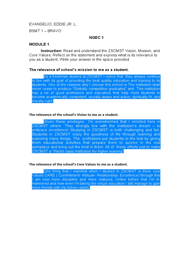 Ngec 1 | PDF | Self | Experience