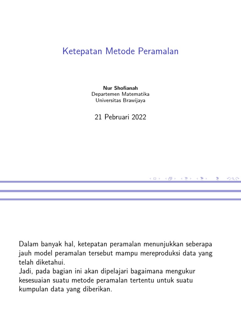 Ketepatan Metode Peramalan Data | PDF