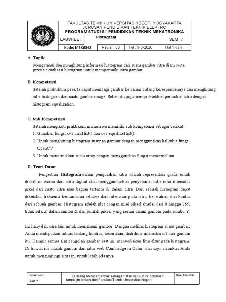 Labsheet - 5 - Histogram Py | PDF