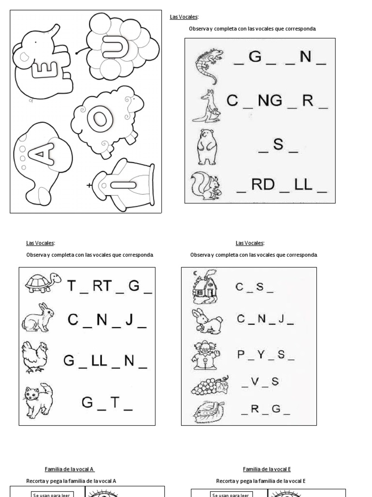 Guia de Actividades de Las Vocales | PDF