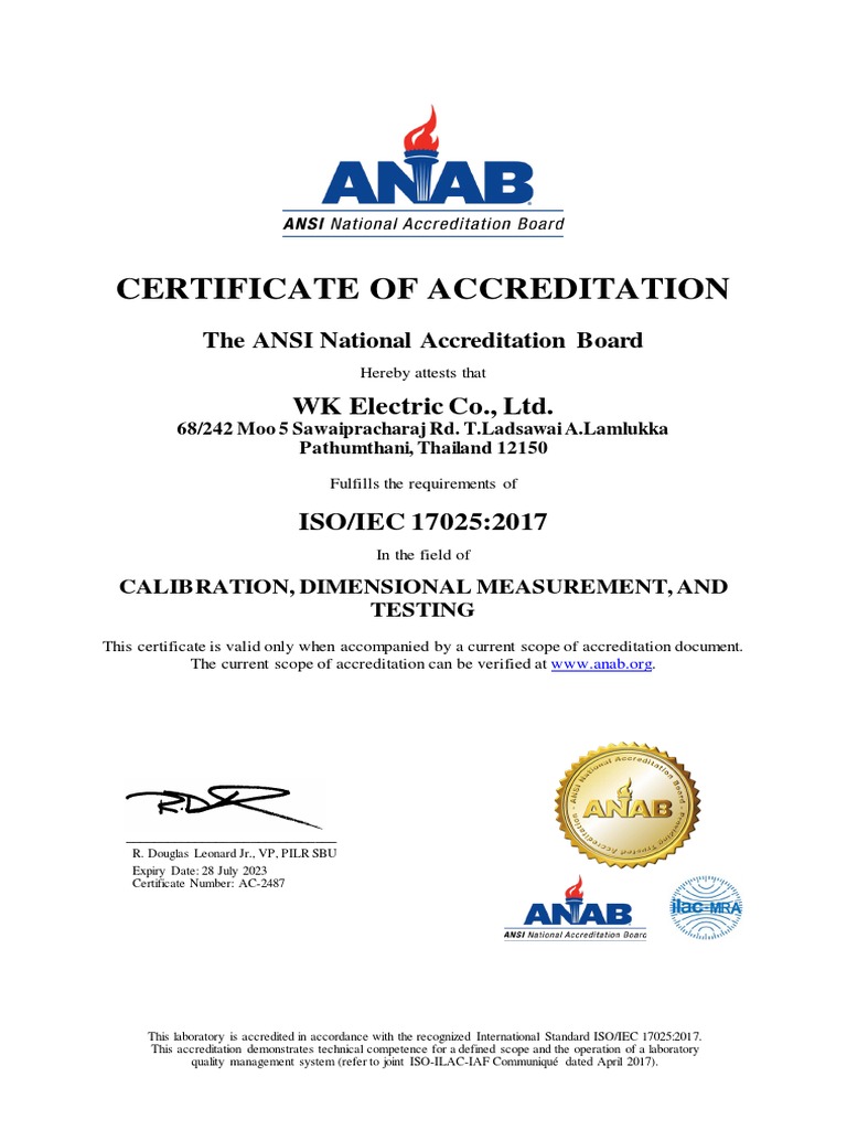 ISO 17025 Accreditation Scope Details | PDF | Thermocouple ...