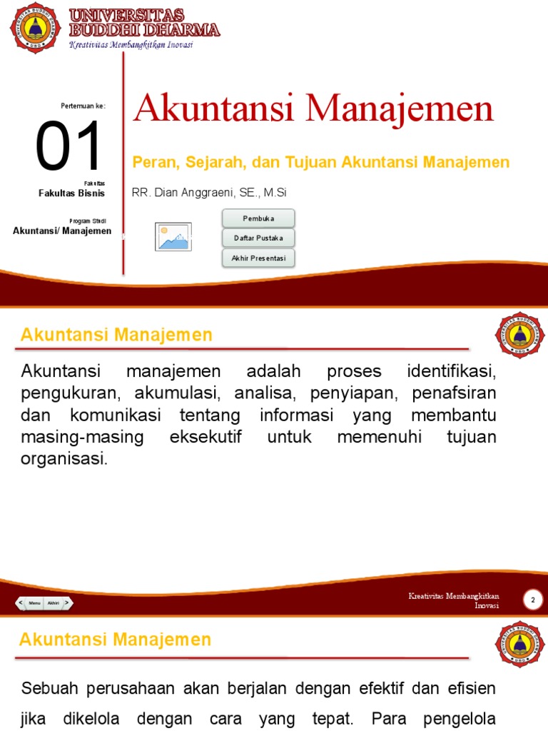Akmen 1 (Peran, Sejarah, Tujuan Akuntansi Manajemen) | PDF