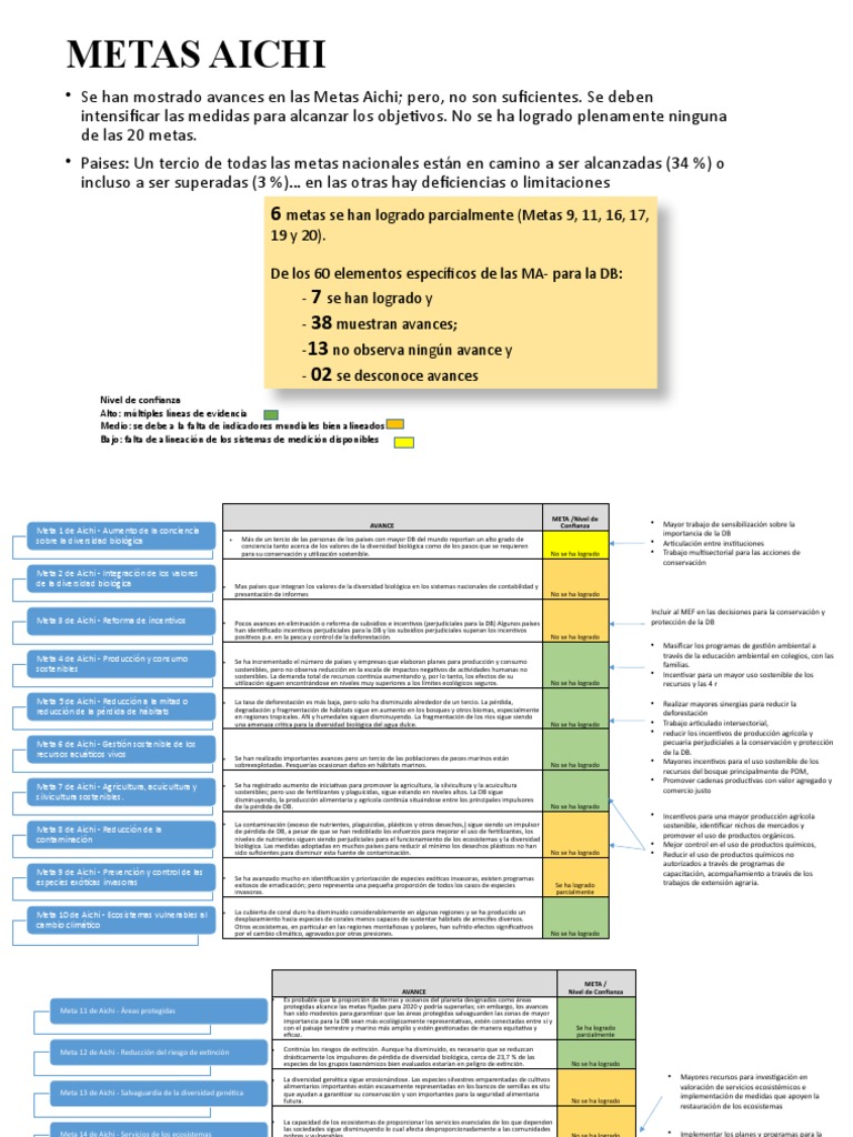 Metas Aichi-Avances Analisis | PDF | Agricultura | Deforestación