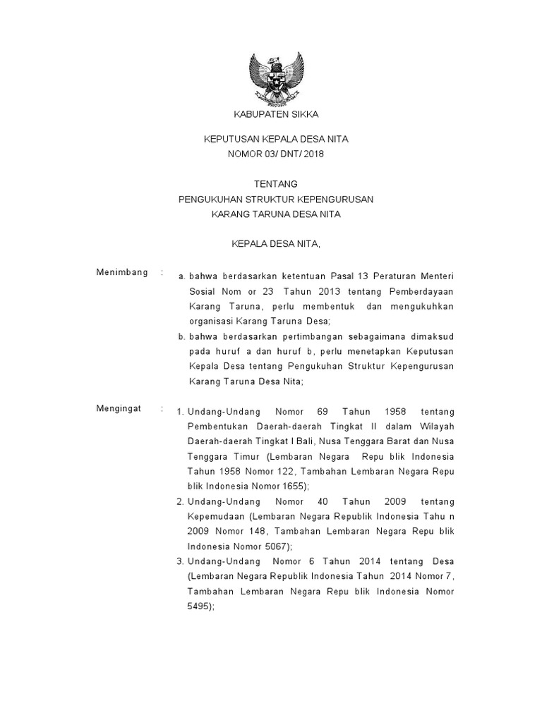 03 SK Karang Taruna Desa | PDF