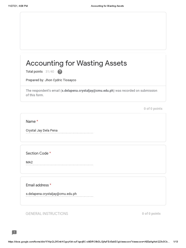 Accounting For Wasting Assets Drill | PDF | Depreciation | Accounting