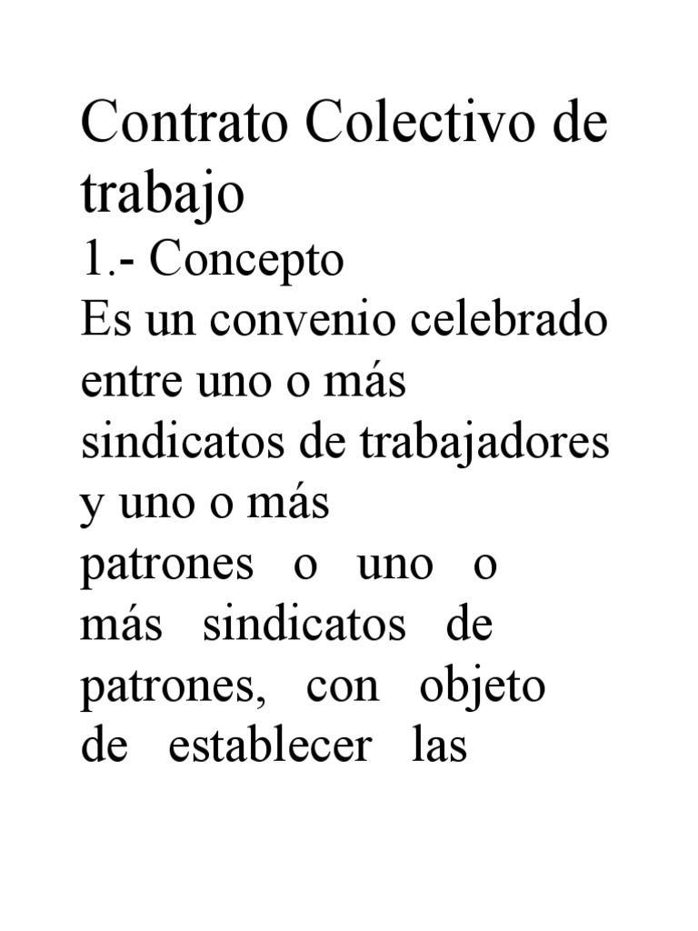 Contrato Colectivo de Trabajo | PDF | Negocios