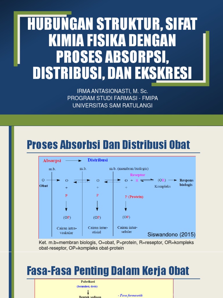 Hubungan Struktur Dengan Proses Absorbsi, Distribusi, Dan Ekskresi ...