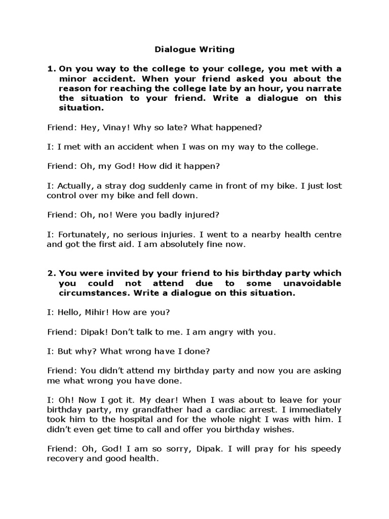 Dialogue Writing | PDF