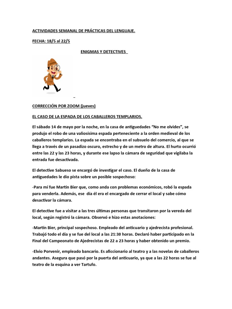 7 Grado - ACTIVIDADES SEMANAL DE PRACTICAS DEL LENGUAJE | PDF