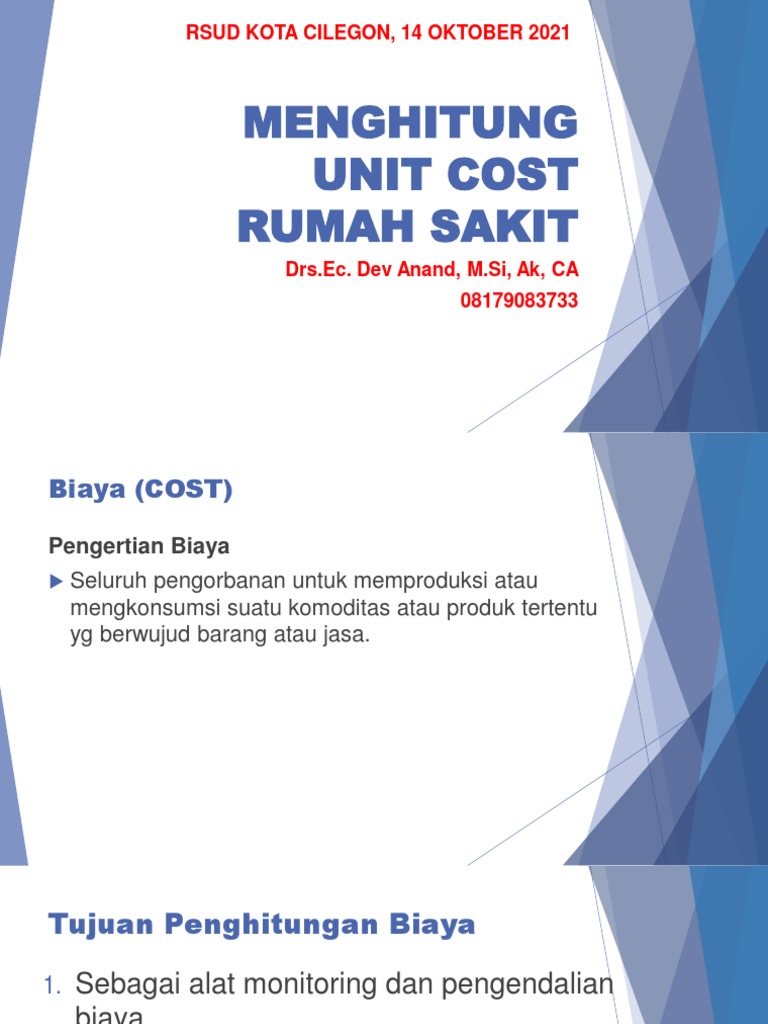 Menghitung Unit Cost Rumah Sakit | PDF