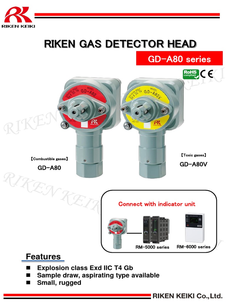 Riken Gas Detector Head: GD-A80 Series | PDF | Gases | Chemistry
