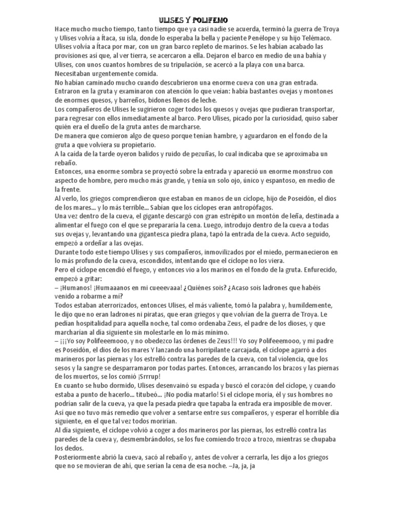 Ulises y Polifemo | PDF | Odiseo