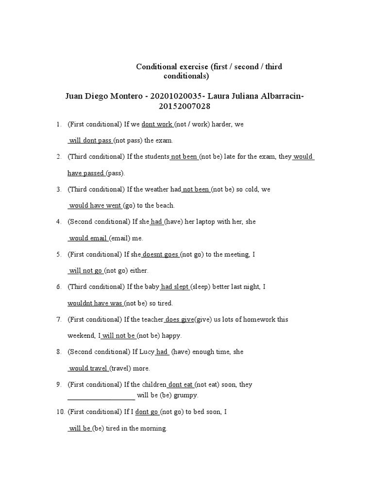 First Second Third Conditional Exercise | PDF First Second Third Conditional Exercise | PDF