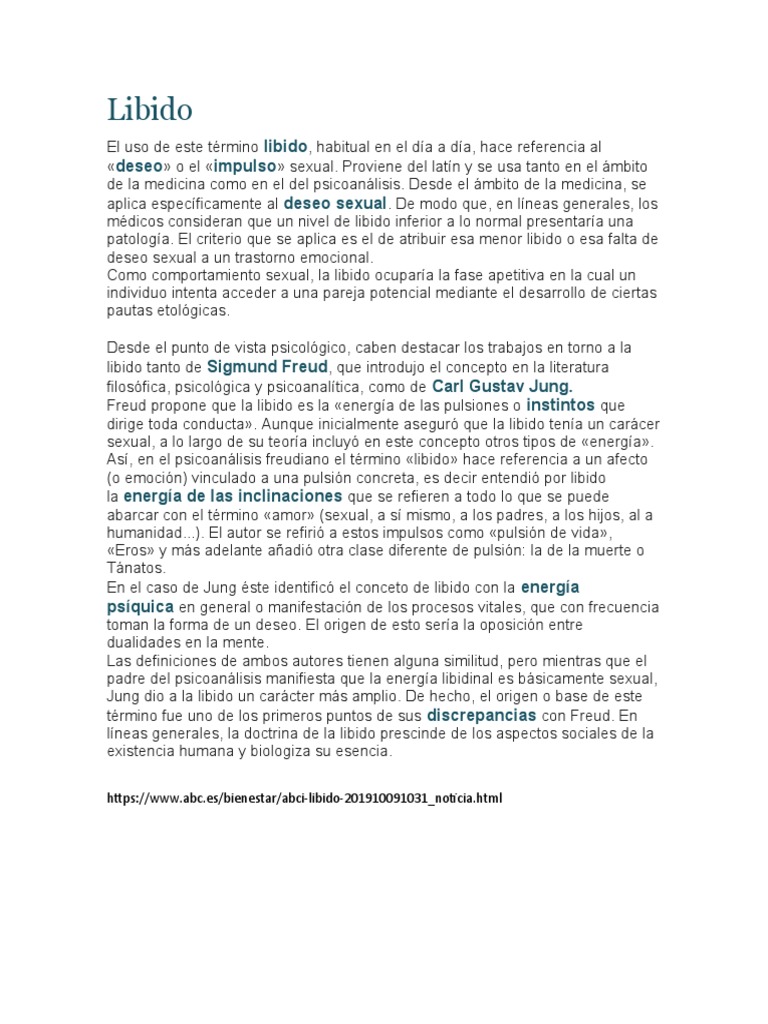 Concepto de Libido en Psicología | PDF
