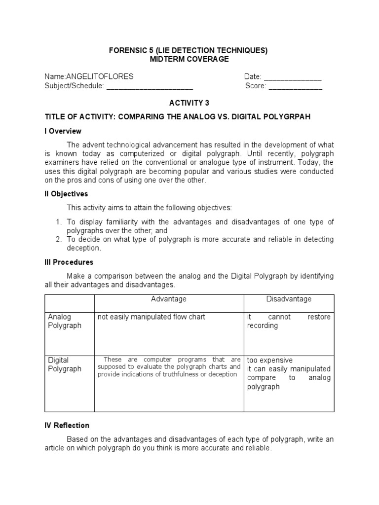 Forensic 5 (Lie Detection Techniques) Midterm Coverage | PDF | Polygraph | Cognition